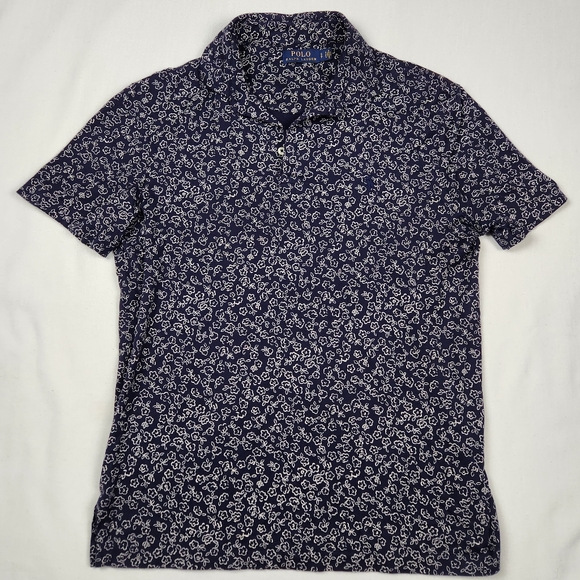 Polo by Ralph Lauren | Tops | Polo Ralph Lauren Floral Design Navy Polo Shirt | Poshmark